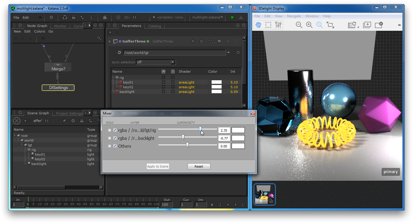 Multi-Light Rendering - 3DELIGHT | KATANA - 3DL Docs